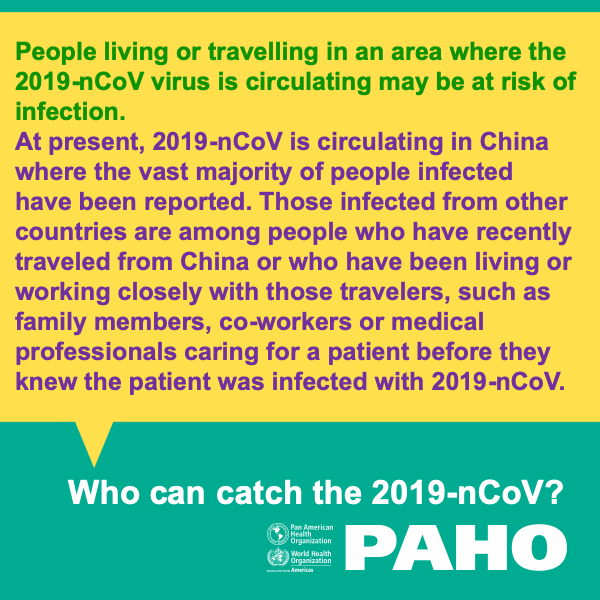 Social Media Postcard: Who can catch the 2019-nCoV? - PAHO/WHO | Pan ...