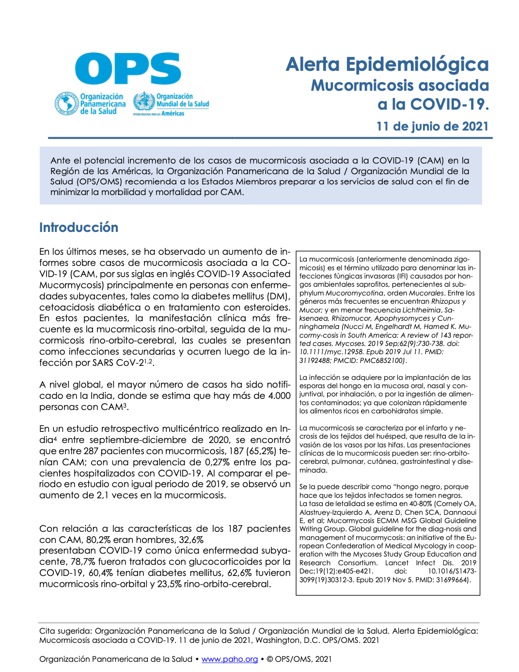 Alertas y actualizaciones epidemiológicas | OPS/OMS | Organización ...