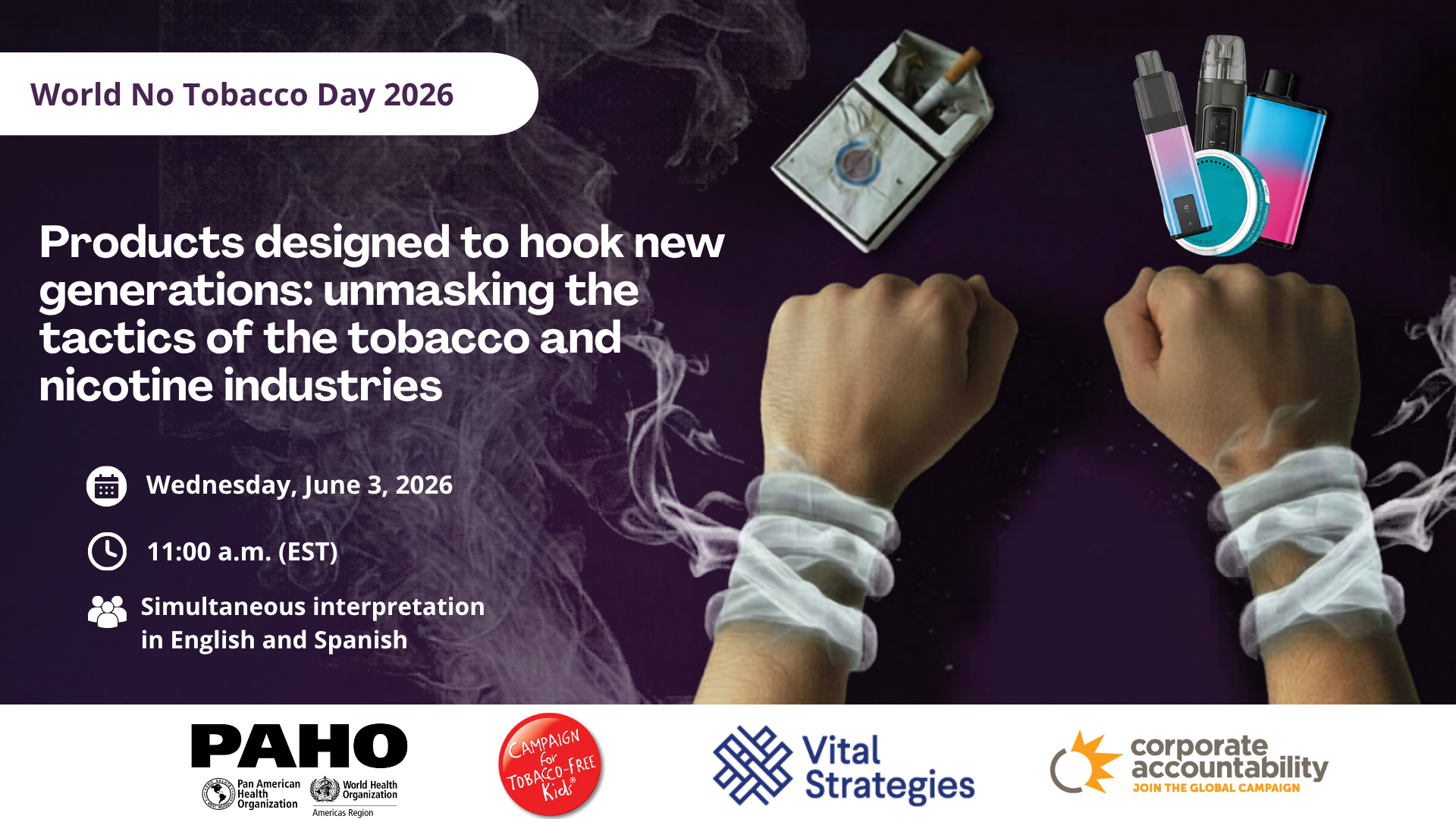 World No Tobacco Day 2026 - PAHO/WHO | Pan American Health Organization