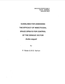 Guidelines for assessing the efficacy of insecticidal space sprays for ...