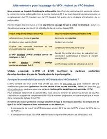 Aide-mémoire pour le passage du VPO trivalent au VPO bivalent | OPS/OMS ...