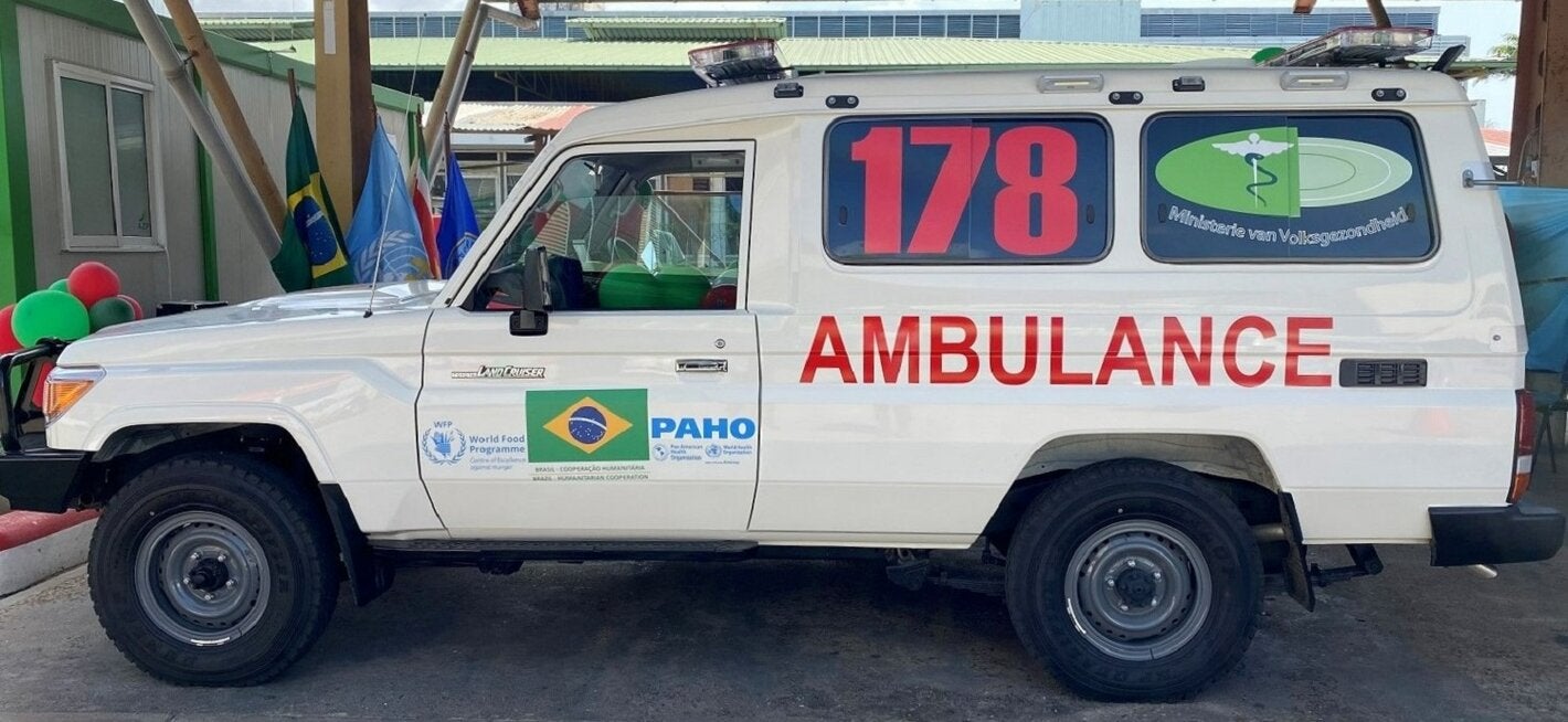 Brazil, WFP and PAHO donate Suriname’s First 4x4 Ambulance - PAHO/WHO ...