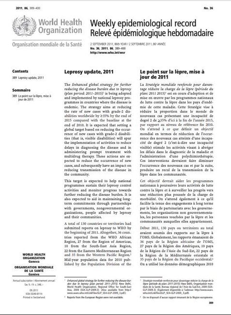 Weekly epidemiological record, 2 September 2011, vol. 86, 36 (pp 389 ...