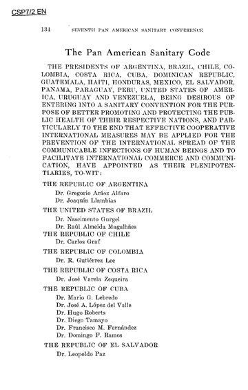 Pan American Sanitary Code - PAHO/WHO | Pan American Health Organization