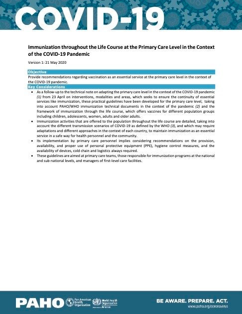 Immunization throughout the Life Course at the Primary Care Level in ...