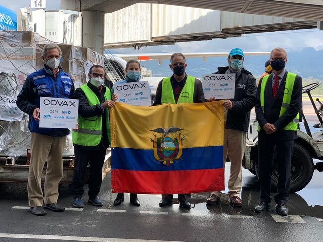 Ecuador receives its first COVID-19 vaccines through the COVAX Facility ...