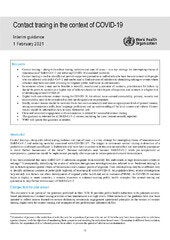 Contact tracing in the context of COVID-19 - Interim guidance1 February ...