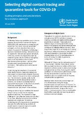 Selecting digital contact tracing and quarantine tools for COVID-19 ...