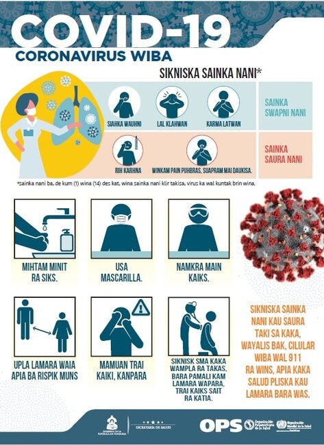 Afiche - Prevención COVID-19 Sikniska Sainka Nani - OPS/OMS ...