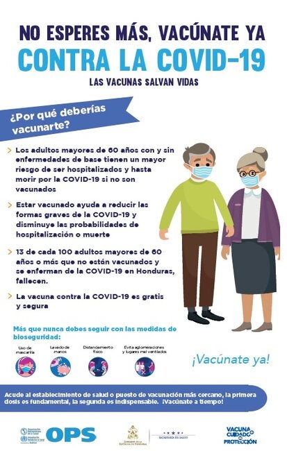 Afiche - Promociòn vacunación contra la COVID-19 para adulto mayor - OPS/OMS | Organización ...