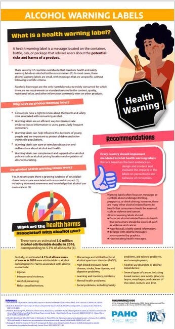 Alcohol Series - Alcohol Warning Labels - PAHO/WHO | Pan American ...