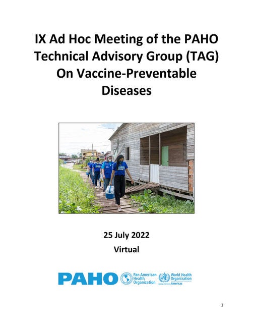 IX Ad Hoc Meeting of the PAHO Technical Advisory Group (TAG) On Vaccine ...